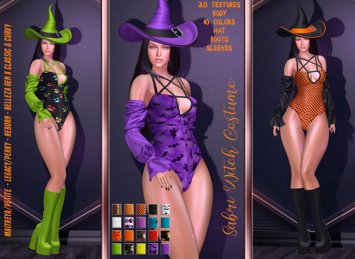 Second Life Marketplace Dm ~ Sabri Witch Costume ♥halloween Promo♥
